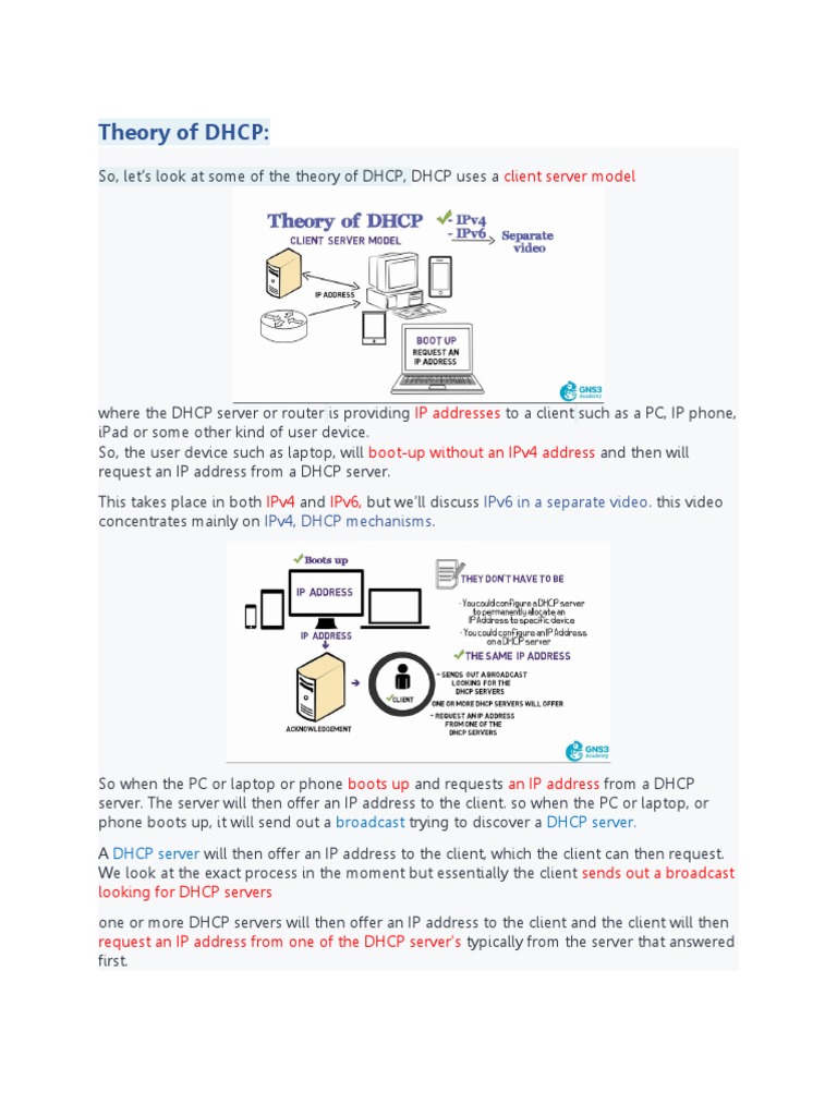 Theory Of Dhcp Pdf Ip Address Computer Engineering 