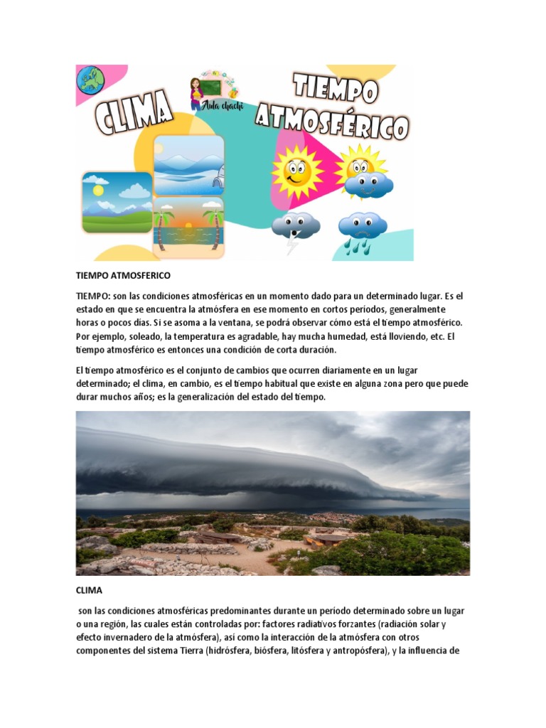 Diferencias entre clima y tiempo atmosférico | PDF | Clima | Clima