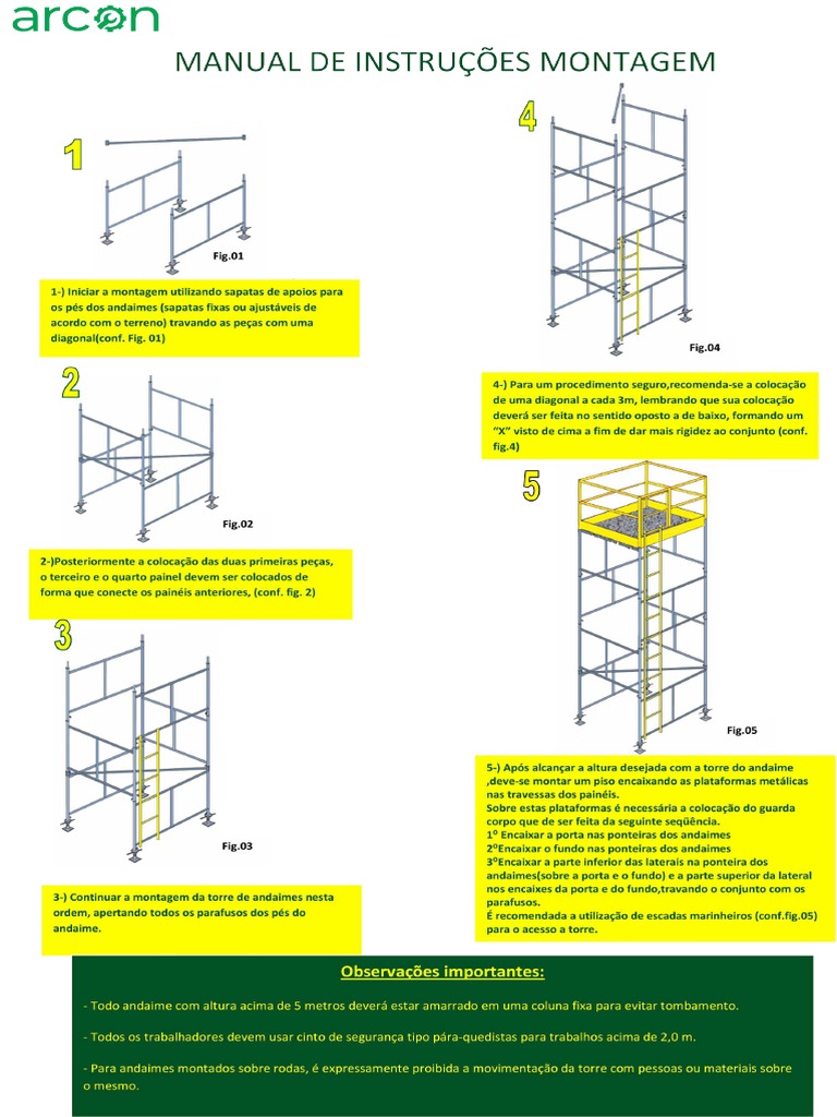 Manual de Montagem de Andaimes - 060922 | PDF