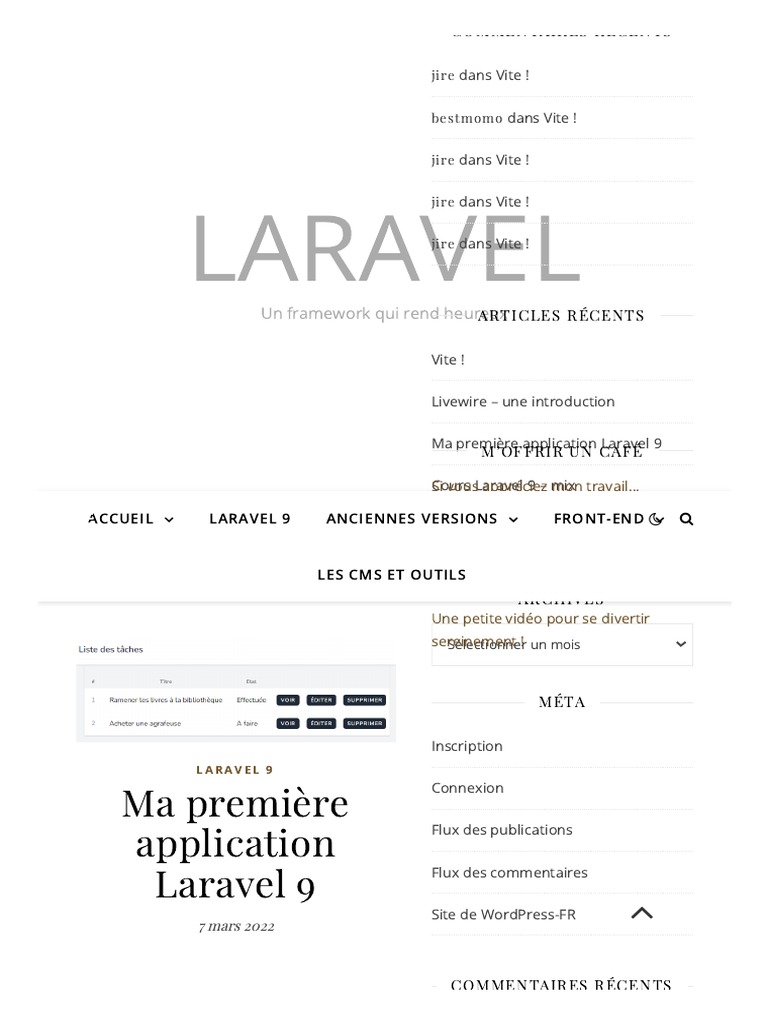 Ma Première Application Laravel 9 - Laravel | PDF | PHP | Protocole de transfert hypertexte