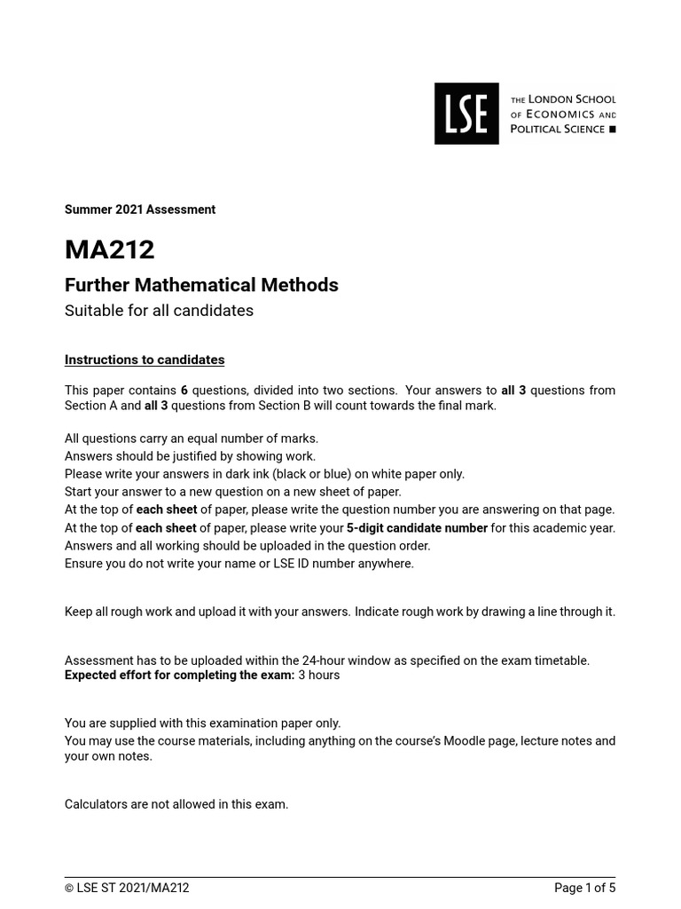 MA212 2021 Home | PDF | Eigenvalues And Eigenvectors | Abstract Algebra