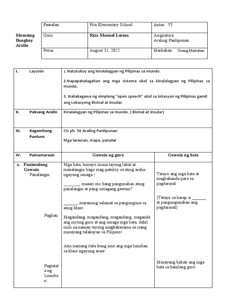 Lesson 2 Lokasyong Bisinal at Insular | PDF