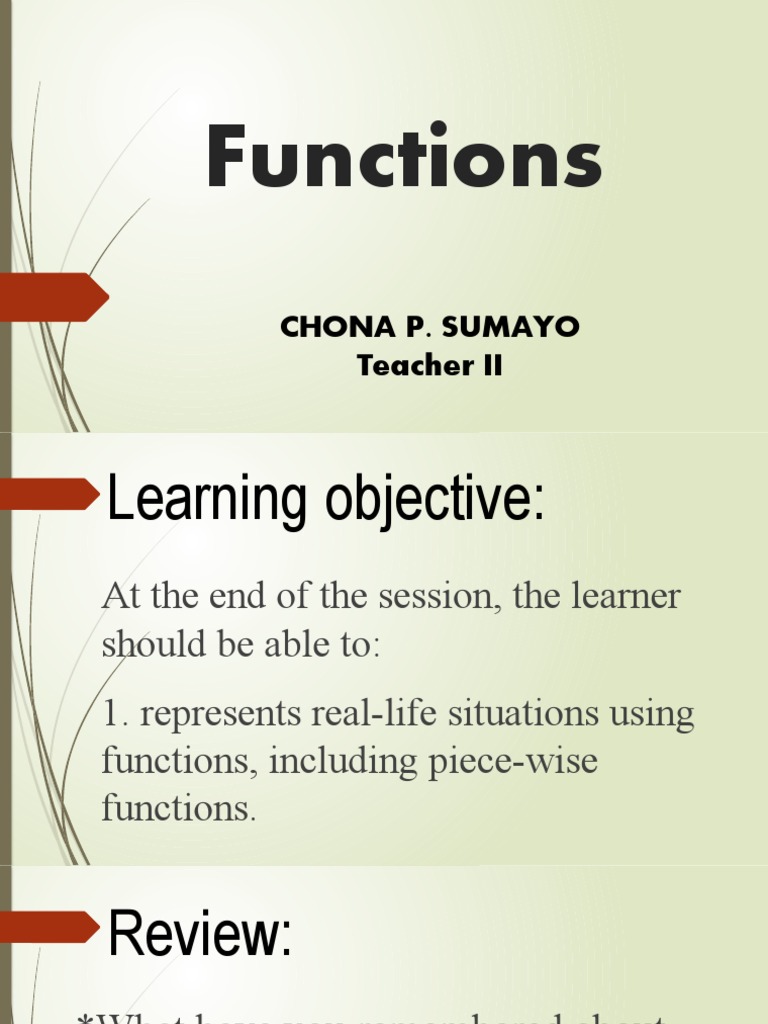 Functions COT 1 SY 2021-2022 | PDF | Function (Mathematics) | Mathematics