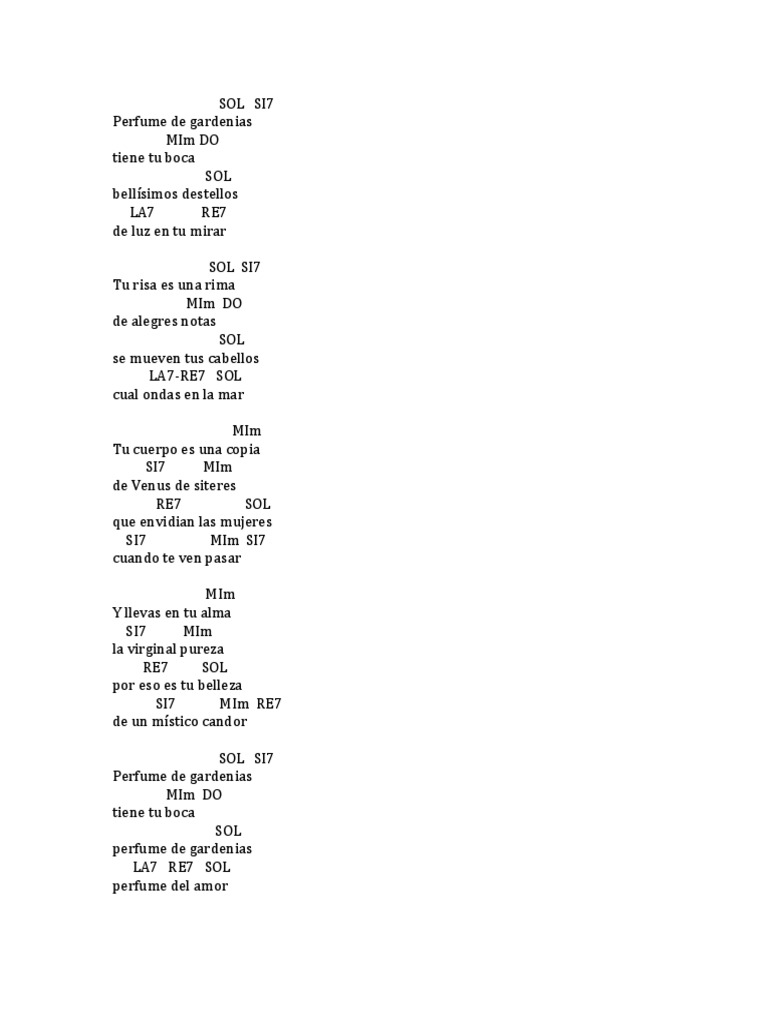 Perfume de Gardenias ACORDES | PDF