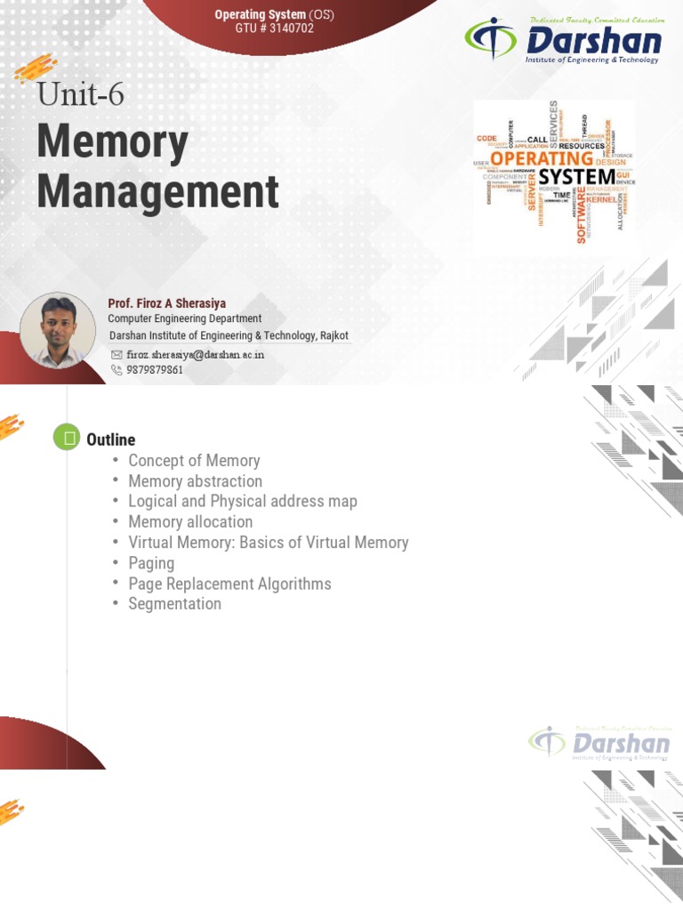 OS GTU Study Material Presentations Unit-6 19052021060908PM | PDF | Read Only Memory | Computer ...