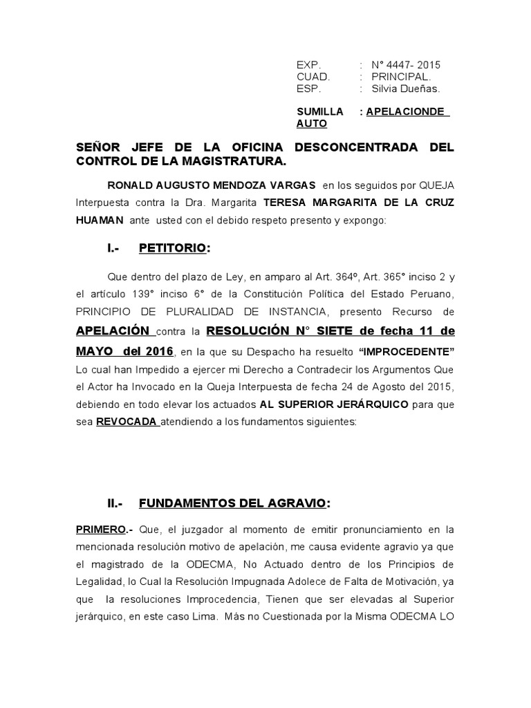 Apelacion Civil | PDF | Debido al proceso | Demanda judicial