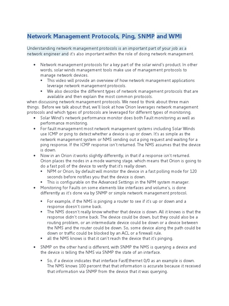 Network Management Protocols | PDF | Computer Network | Routing