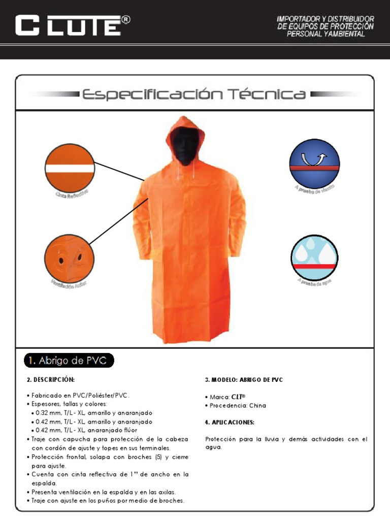 Capotin Imperm. C. Capucha Tela PVC Liviana | PDF