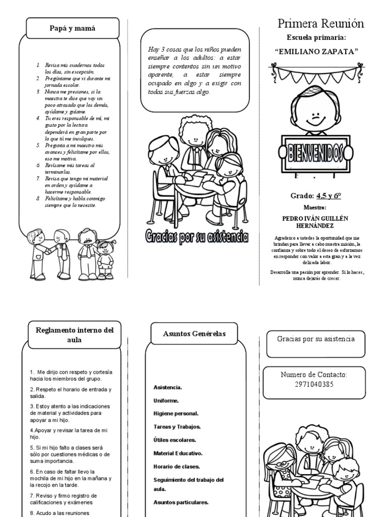 Triptico Primera Reunion Con Padres de Familia | PDF