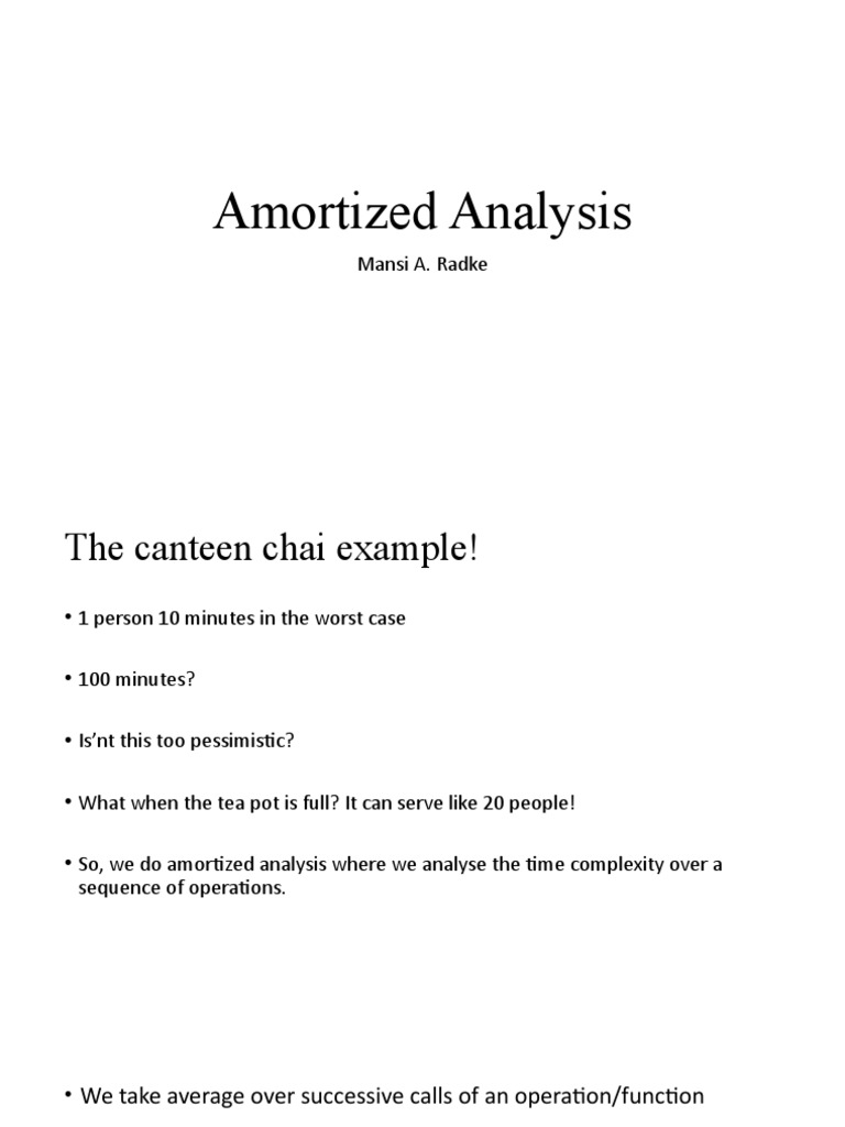 Amortized Analysis Explained | PDF | Algorithms And Data Structures ...