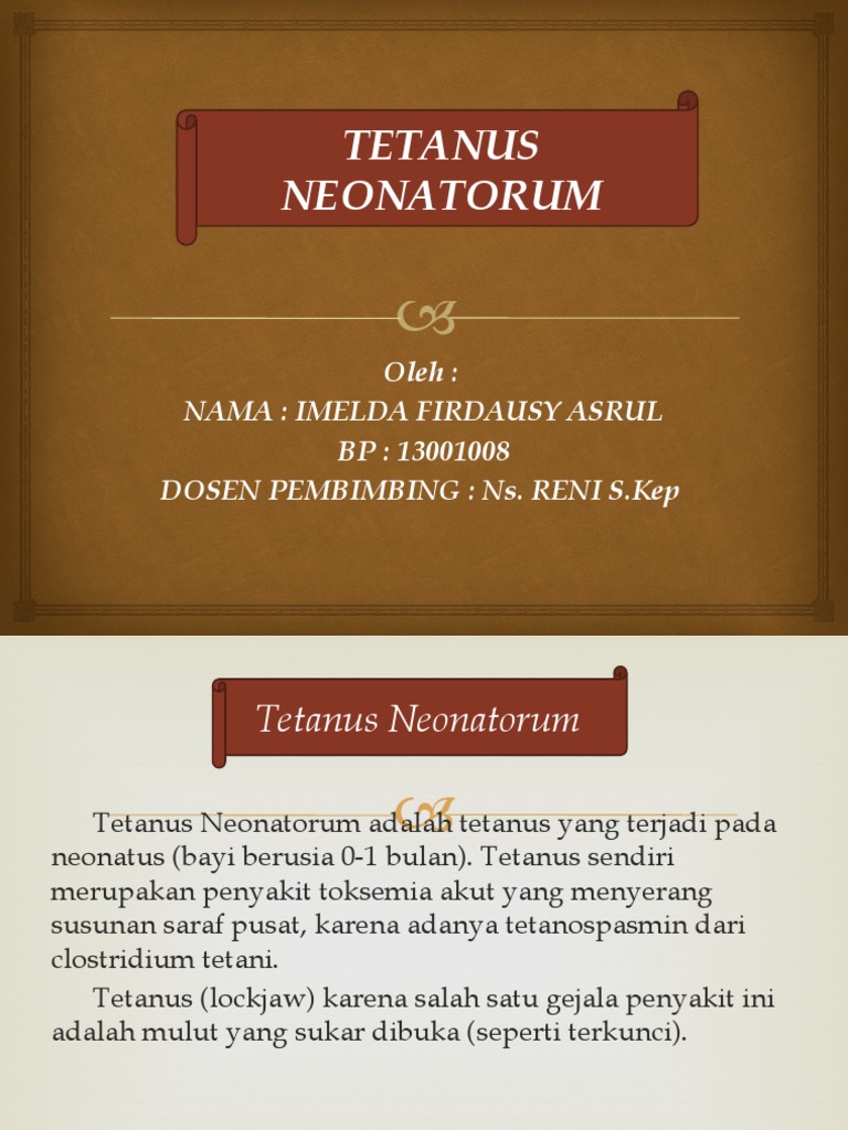 Tetanus Neonatorum Buk Reni | PDF