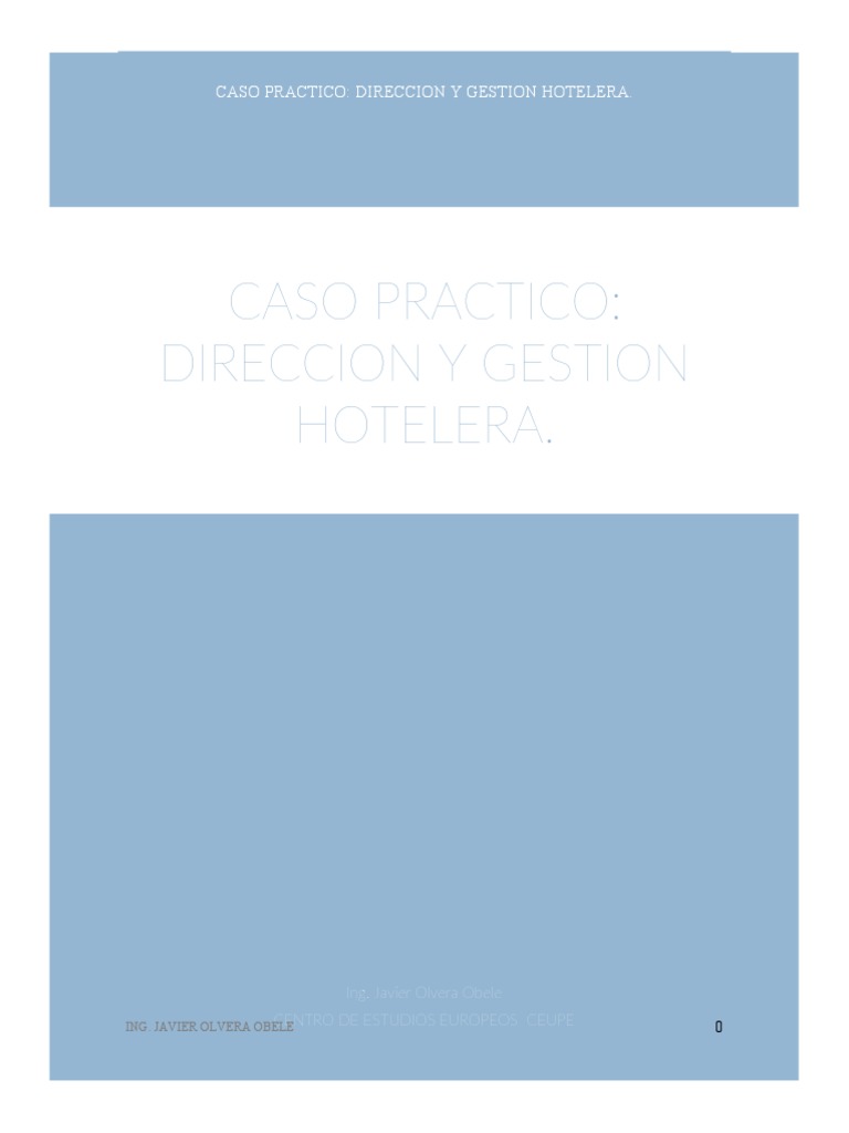 Caso Practico Modulo 1 | PDF | Hotel | Gestión de recursos humanos