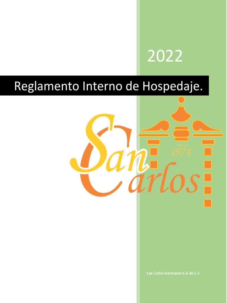 Reglamento Interno de Hospedaje | PDF | Hotel Reglamento Interno de Hospedaje | PDF | Hotel