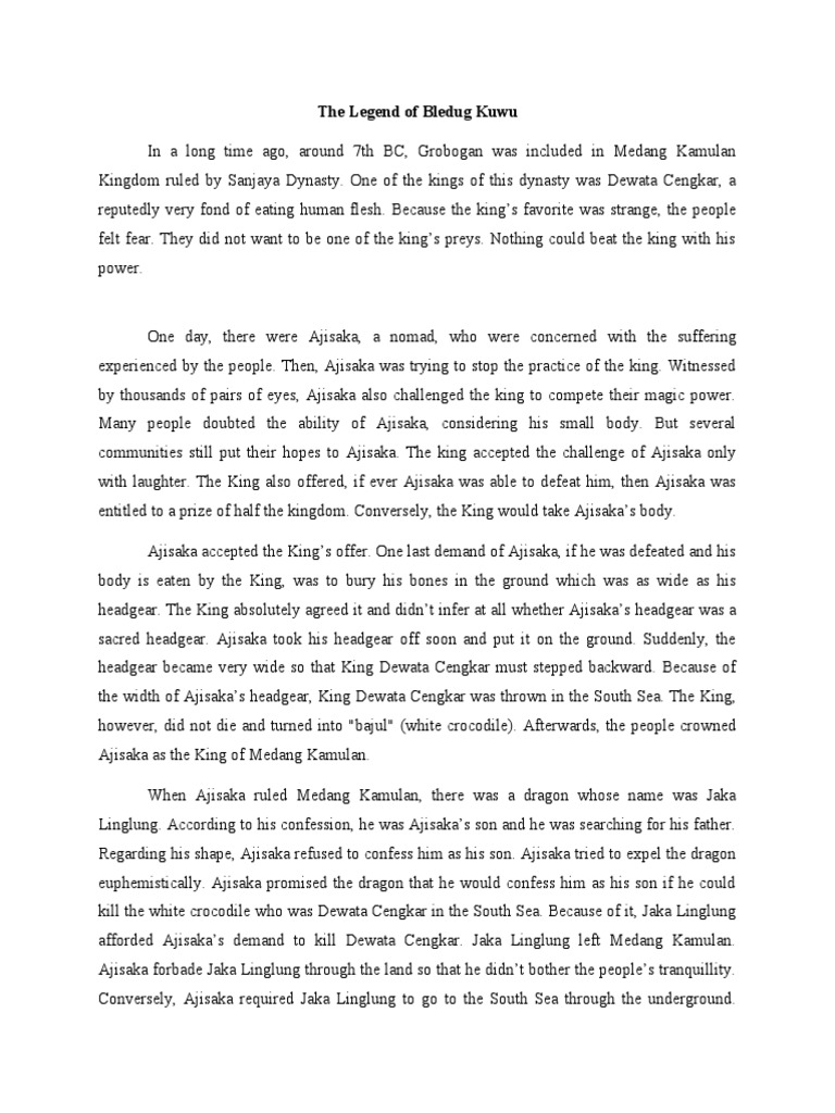 The Legend of Bledug Kuwu | PDF