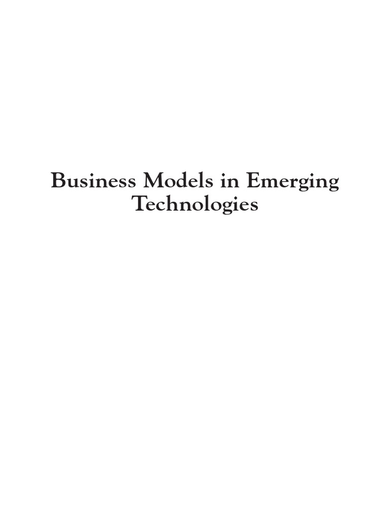 Business Models in Emerging Technologies: Data Science, AI, and Blockchain | PDF | Internet Of ...