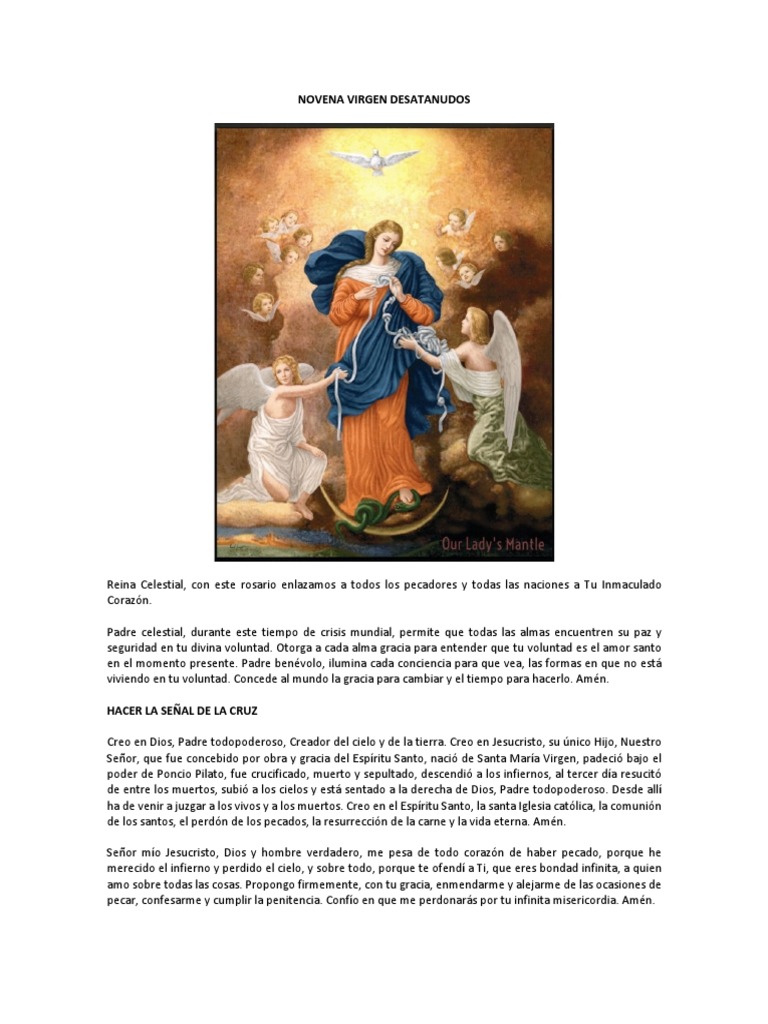 Novena Virgen Desatanudos Pdf María Madre De Jesús Oración