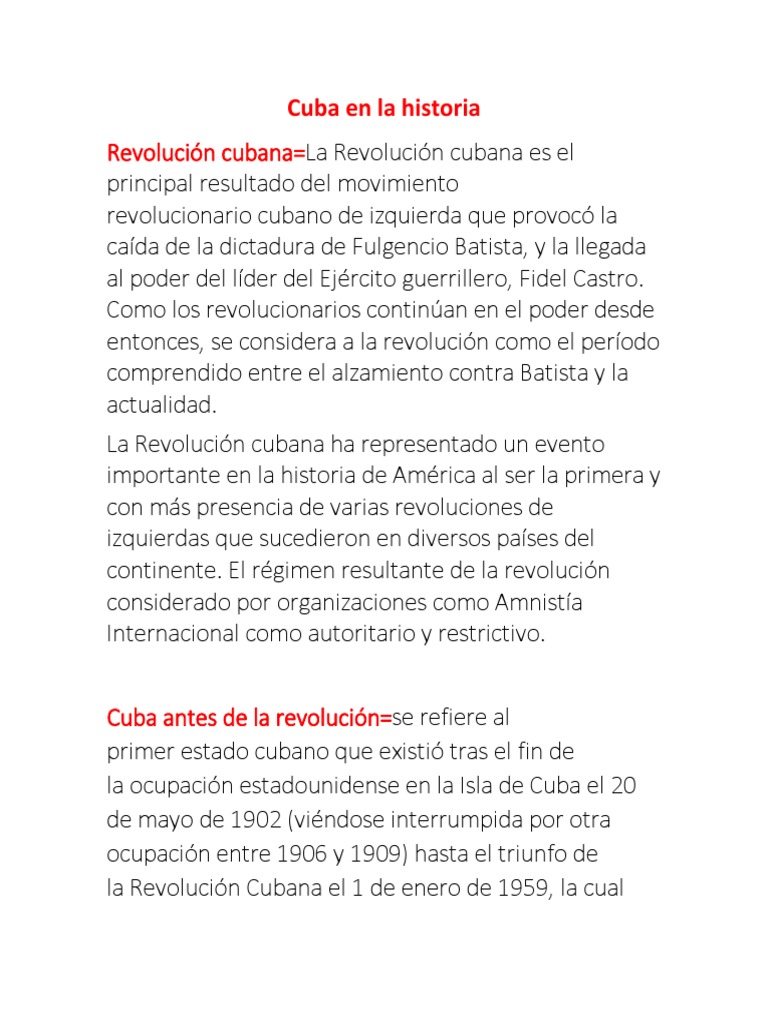 Cuba en La Historia | PDF | Cuba | Revolución cubana