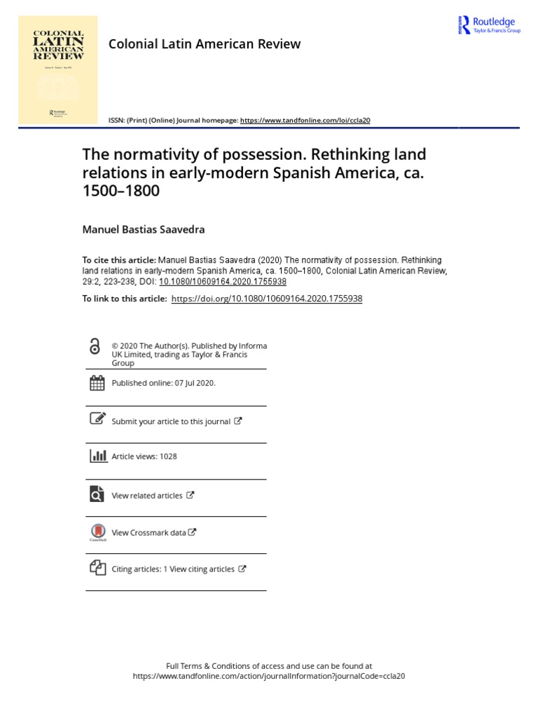 Bastias - Saavedra - The Normativity of Possession Rethinking Land ...