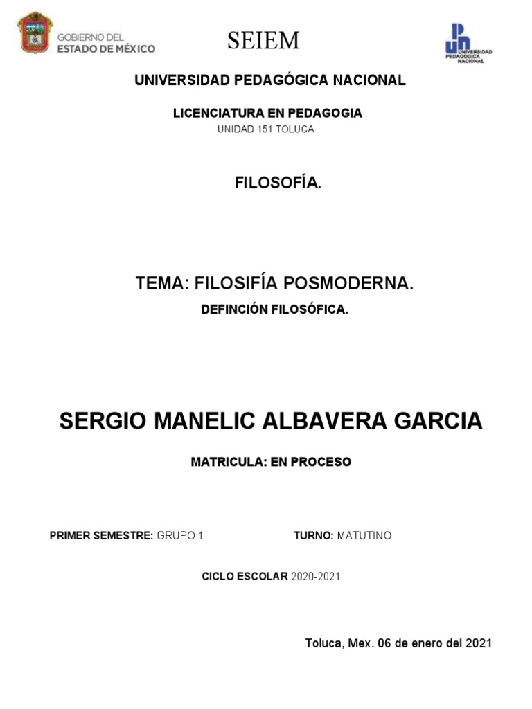 Filosofía Posmoderna | PDF | Teorías filosóficas | Movimientos filosóficos