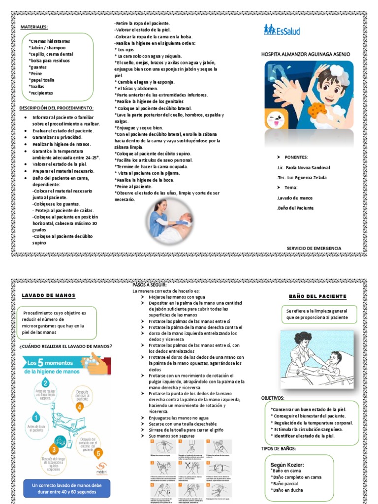 Triptico Lavado de Manos | PDF | Lavado de manos | Higiene