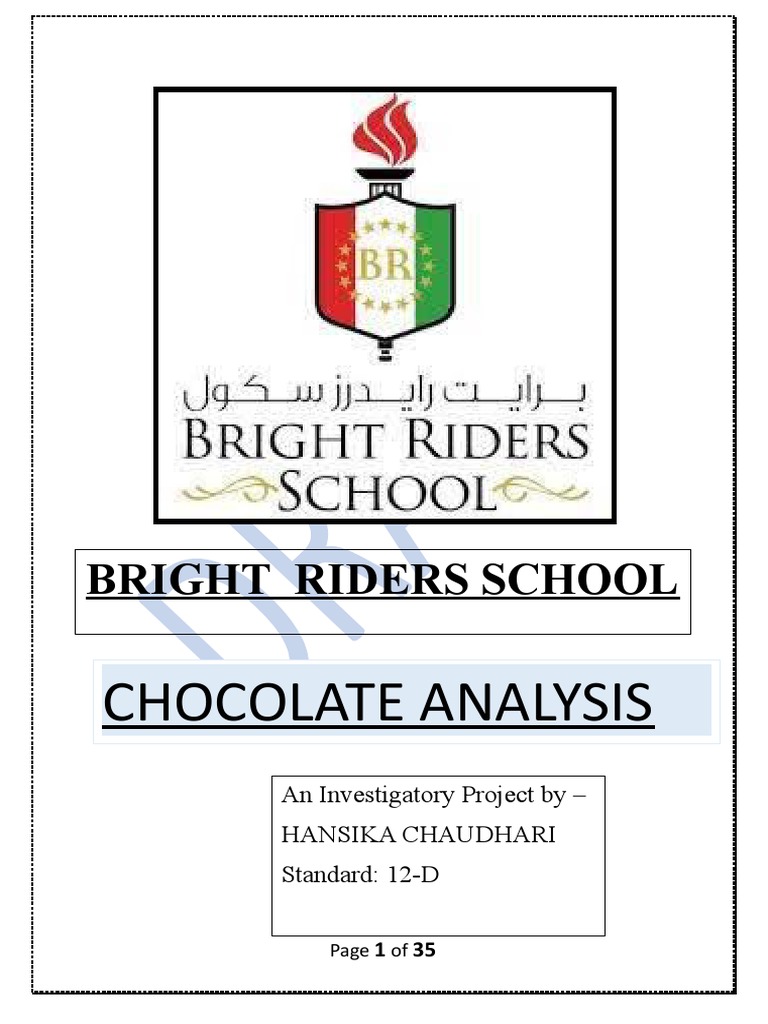Chemistry Chocolate Analysis | PDF | Chocolate | Nutrition