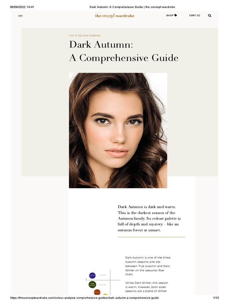 Dark Autumn A Comprehensive Guide The Concept Wardrobe Pdf Color Eye