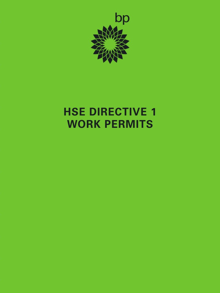 HSE Directive 1 Work Permits | PDF | Safety | Dangerous Goods