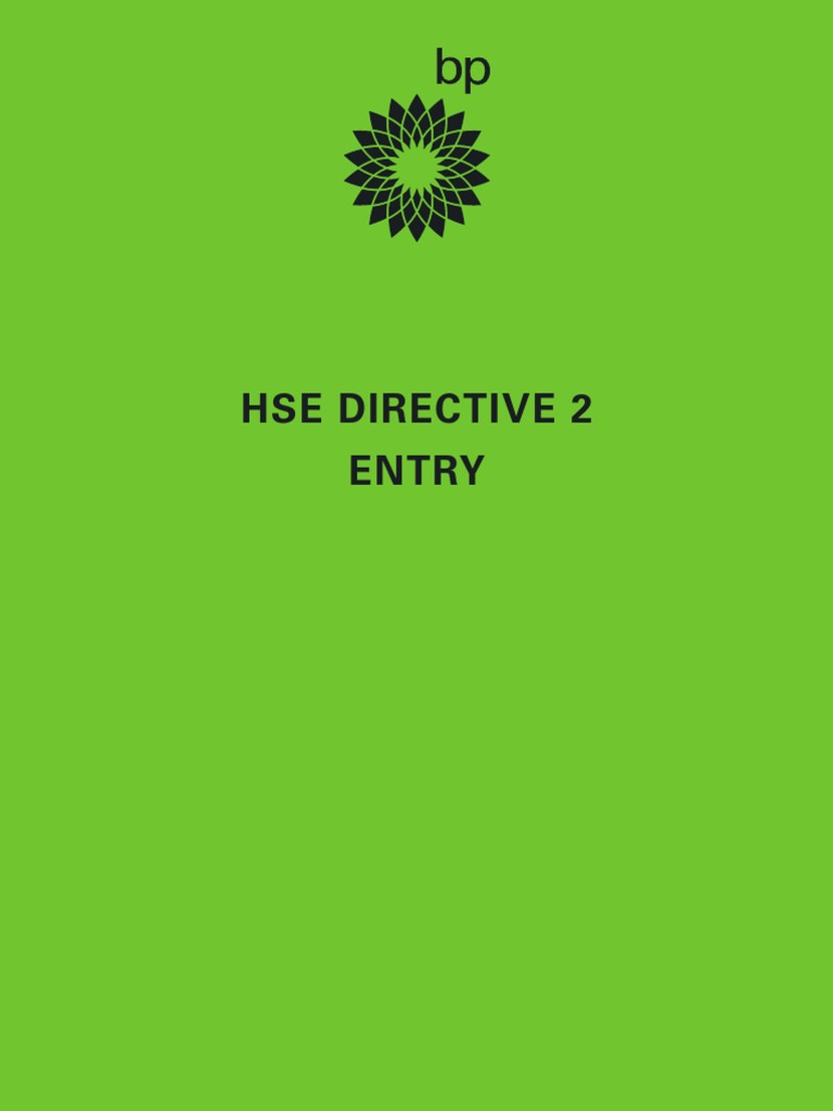 HSE Directive 2 Entry | PDF | Volatile Organic Compound | Safety