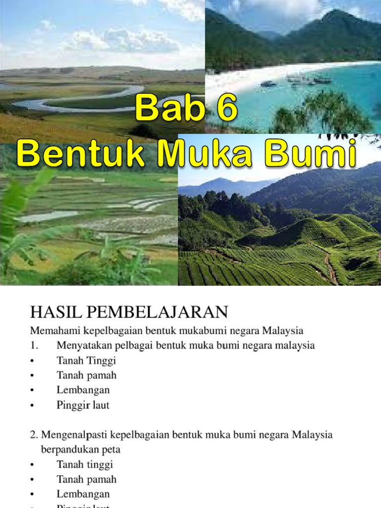 Ting 1 KSSM Bab 6 BENTUK MUKA BUMI | PDF