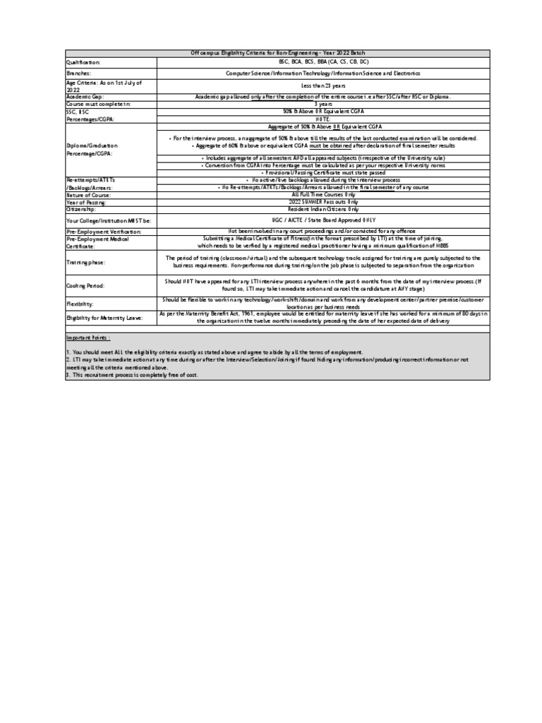 Eligibility Criteria Non-Engineering Graduates | PDF