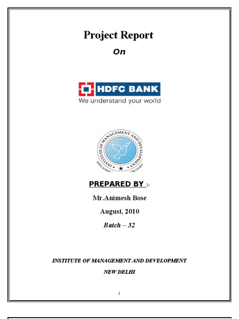 Project On HDFC Ltd. Bank (BL) | PDF | Corporate Social Responsibility ...