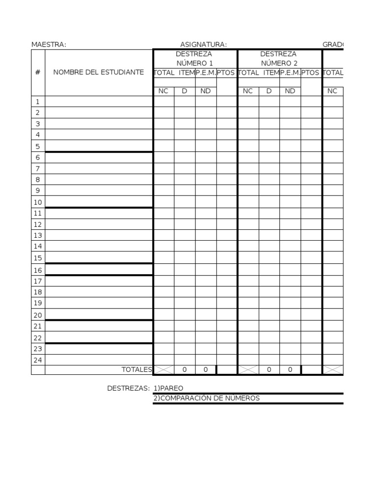 Tabulacion Pruebas | PDF | Métodos y materiales de enseñanza