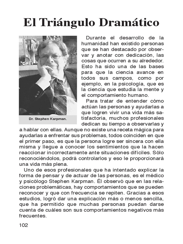 33 El Triángulo Dramático Stephen Karpman | PDF | Comportamiento ...