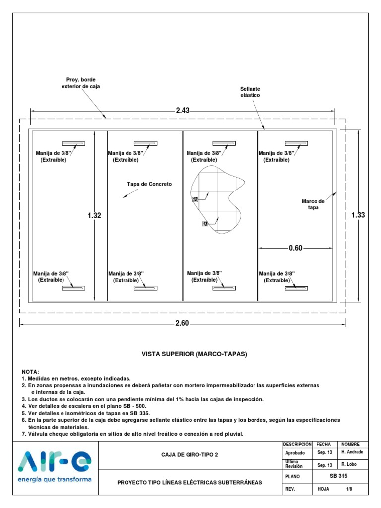 Caja Tipo 2 para Líneas Subterráneas | PDF | Materiales | Construyendo ...
