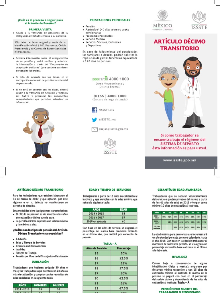 Triptico Pensiones Artdecimotransitorio | PDF | Jubilación | Pensión
