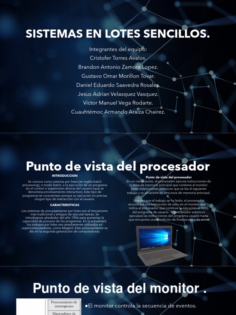 Sistemas en Lotes Sencillos | PDF | Sistema operativo | Programación