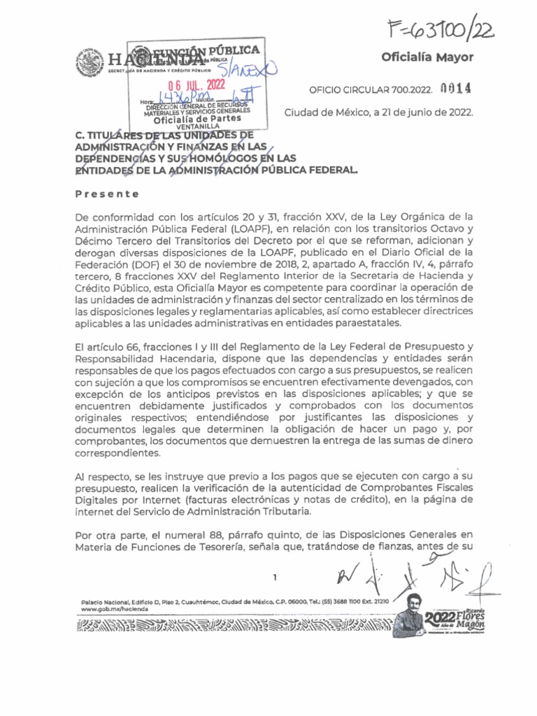 Oficio Circular 700 2022 0014 | PDF Oficio Circular 700 2022 0014 | PDF