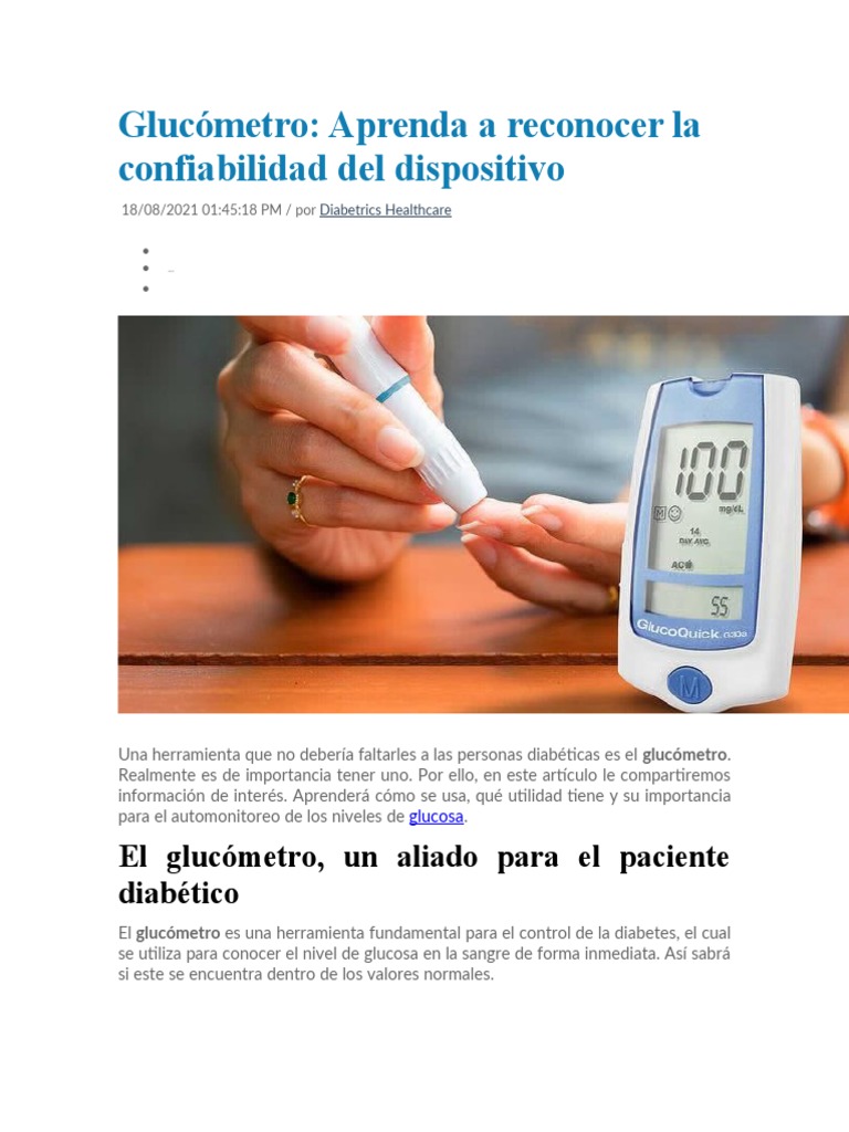 Glucómetro | PDF | Diabetes | Hipoglucemia