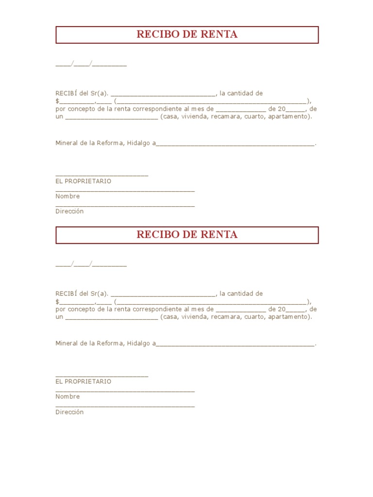 Recibo de Renta | PDF