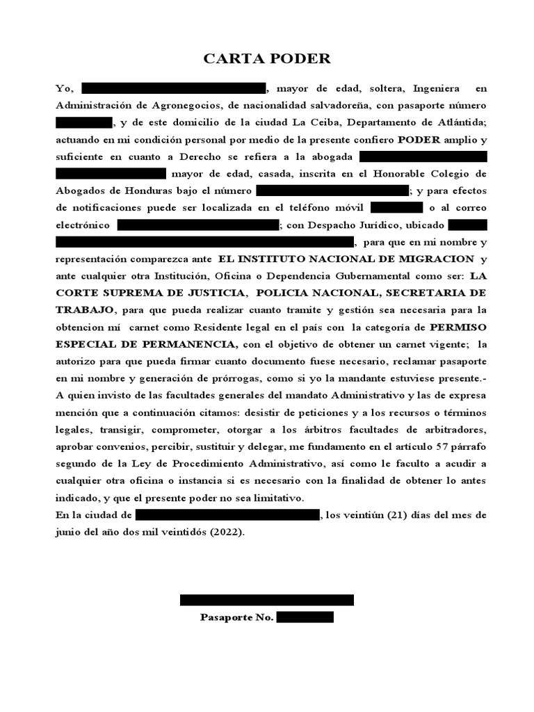 Carta Poder 2 | PDF | Ciencias sociales | Derecho