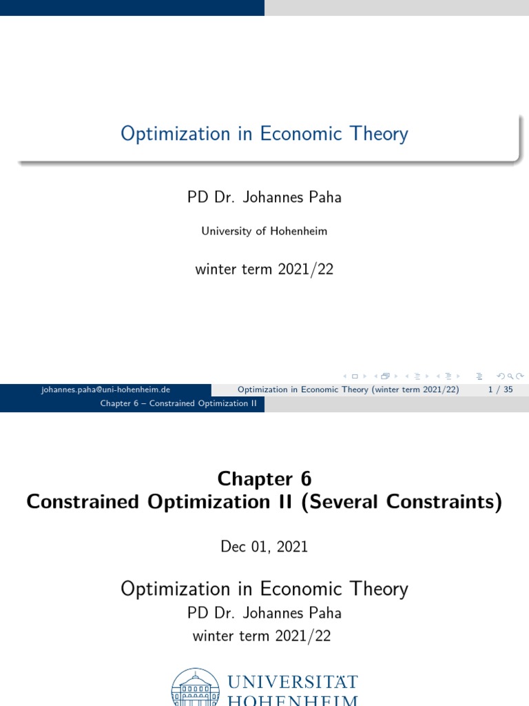 Constrained Optimization 2 | PDF | Mathematical Optimization | Utility