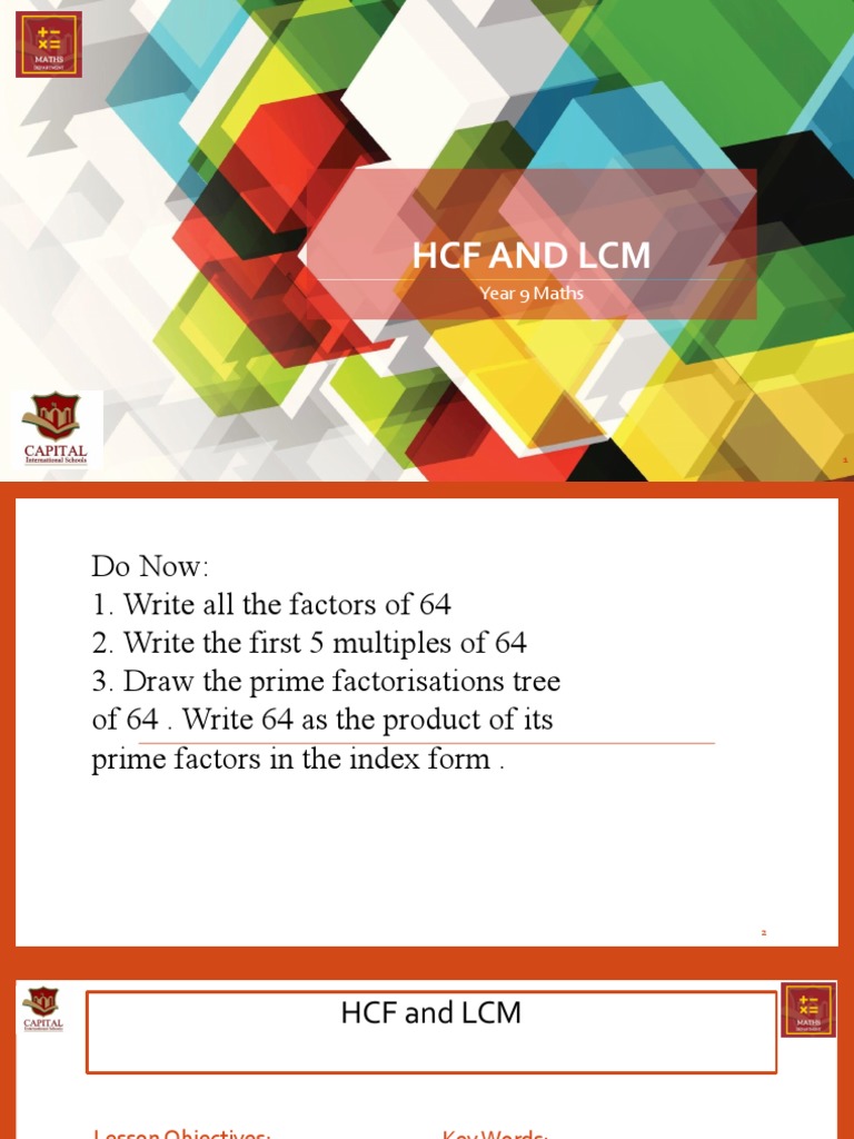 Day 5 - HCF and LCM | PDF | Abstract Algebra | Algebra