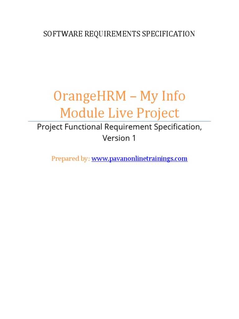 OrangeHRM - My Info Module Live Project | PDF | World Wide Web | Internet & Web