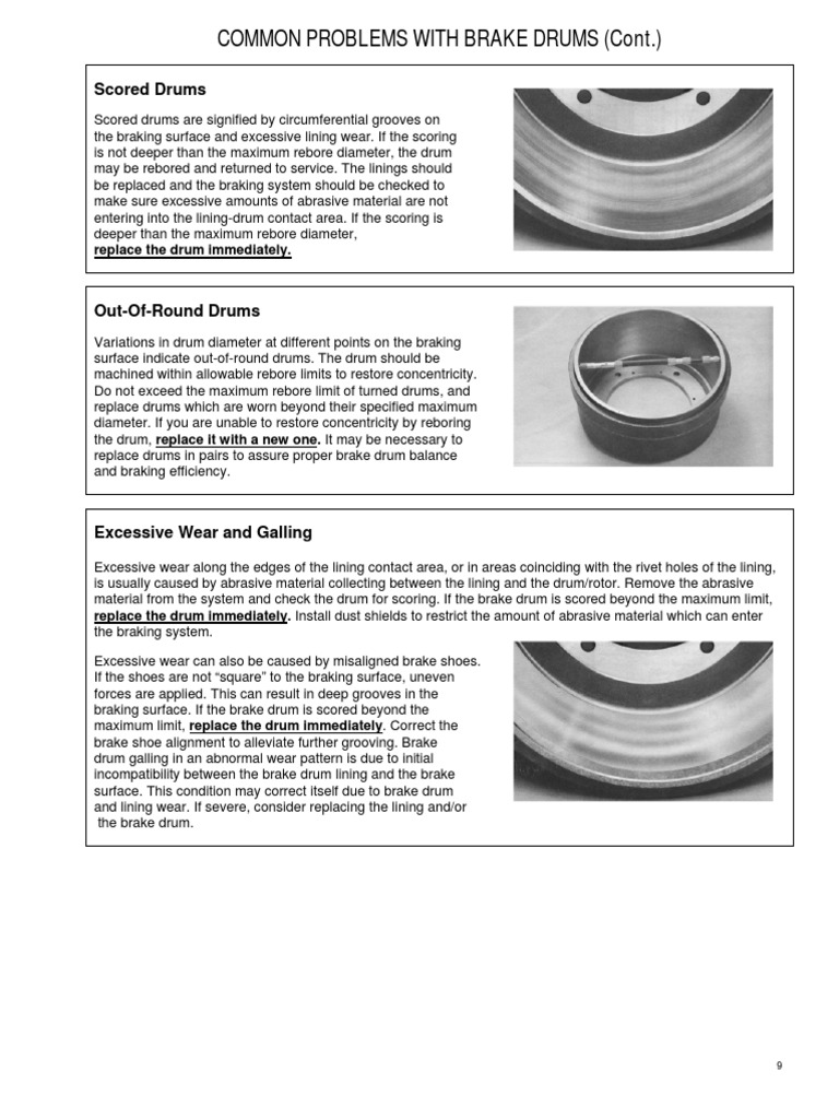 Common Brake Drum Issues Explained | PDF | Brake | Wear