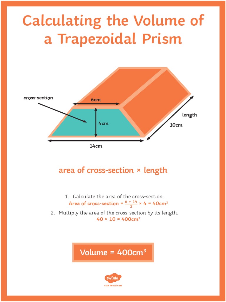 Calculating the Volume of a Trapezoidal Prism | PDF