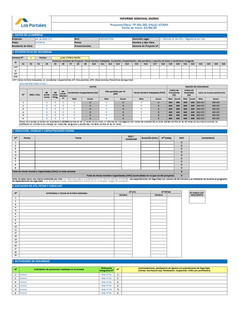 Informe Semanal Ssoma Modelo - Sol Del Valle II Etapa - Chincha | PDF Informe Semanal Ssoma Modelo - Sol Del Valle II Etapa - Chincha | PDF