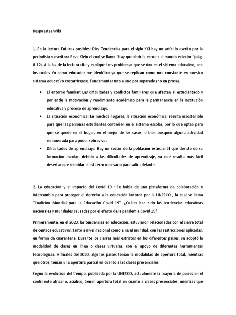 Respuestas Wiki - Libny | PDF | Maestros | Método de enseñanza