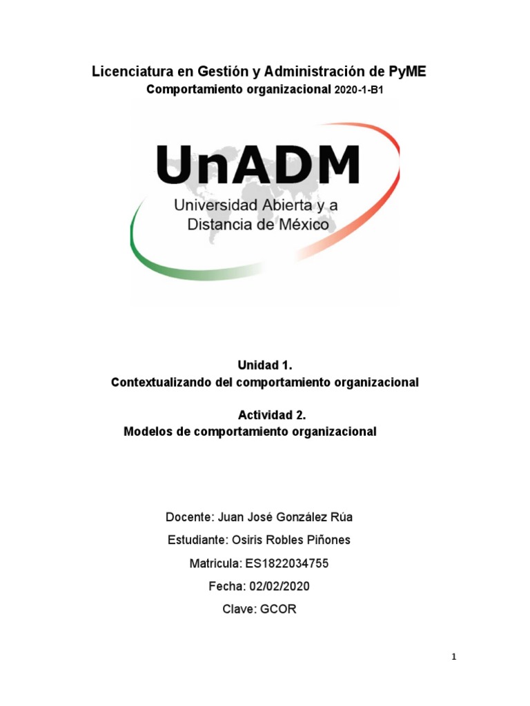 Gcor U1 A2 Osrp | Download Free PDF | Comportamiento organizacional ...