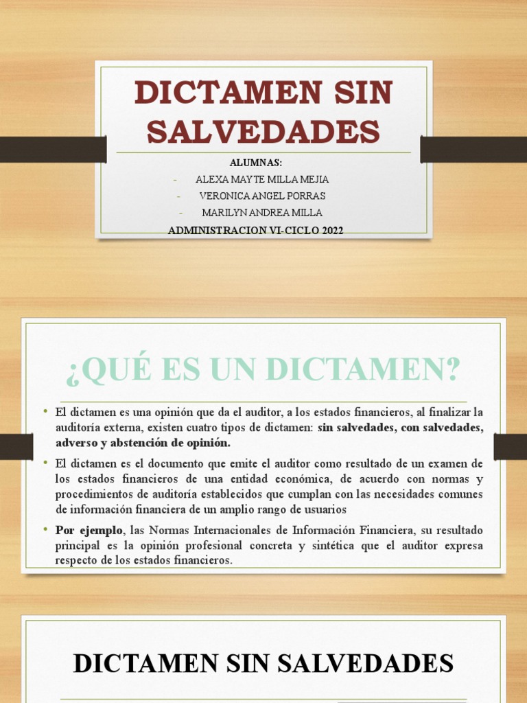 Dictamen Sin Salvedades | PDF | Auditoría | Contralor