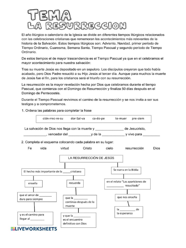 Fichas de Trabajo Resurreccion. | PDF